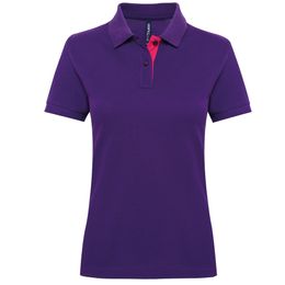 Asquith & Fox - Kontrast-Poloshirt - Damen (Purpur/Pink)