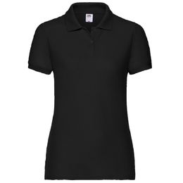 Fruit of the Loom Womens Lady-Fit 65/35 Kurzarm-Poloshirt (Schwarz)