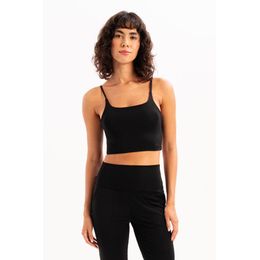 JUSTEVER Sport-BH f&uuml;r Damen mit d&uuml;nnen Tr&auml;gern, leichter St&uuml;tze, herausnehmbaren Polstern, schwarz - Spica
