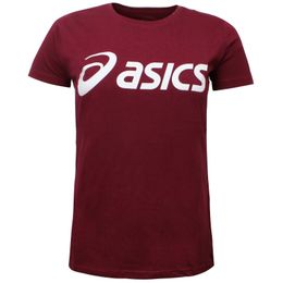 asics Logo Womens Burgundy T-Shirt
