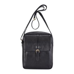 Schwarze Vintage-Umh&auml;ngetasche aus echtem Leder &ndash; Ashby