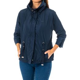 La Martina Lang&auml;rmelige Damenjacke mit hohem Halsausschnitt und verstellbarem Kordelzug in der Taille LWO004