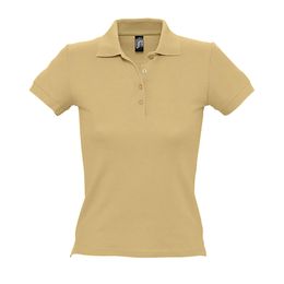 SOLS - PEOPLE Kurz&auml;rmeliges Polo-Shirt - Damen (Beige)