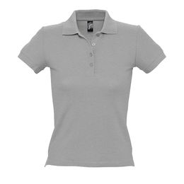 SOLS Womens/Ladies People Pique Kurzarm-Poloshirt aus Baumwolle (Grau meliert)