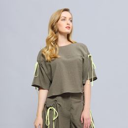 Crop-Top mit Tulpen&auml;rmeln