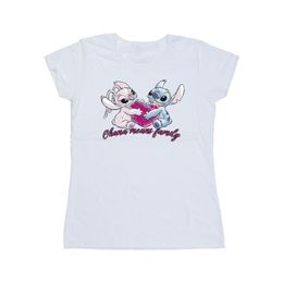 Disney - "Lilo And Stitch Ohana Heart With Angel" T-Shirt f&uuml;r Damen (Wei&szlig;)