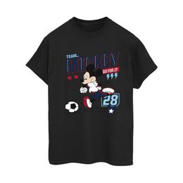 Disney - "Mickey Mouse Team Mickey Football" T-Shirt f&uuml;r Damen (Schwarz)