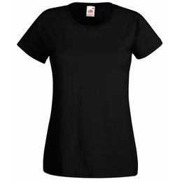 Fruit of the Loom Damen/Damen Lady-Fit Valueweight Kurzarm T-Shirt (5er Pack) (Schwarz)