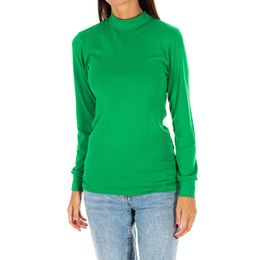 Lang&auml;rmeliges T-Shirt mit halbhohem Kragen 1625-M Damen