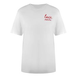 Love Moschino T-shirt Mit Kleinem Logo, Wei&szlig;