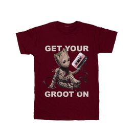 MARVEL - "Guardians Of The Galaxy Get Your Groot On" T-Shirt f&uuml;r Damen (Burgunderrot)