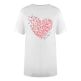 Moschino T-shirt Mit Flatterndem Herz-design, Wei&szlig;