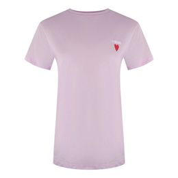 Moschino T-shirt Mit Kleinem Herz-logo In Pink