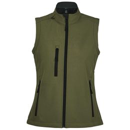 SOLS Womens/Ladies Rallye Soft Shell Bodywarmer Jacke (Dunkelgr&uuml;n)