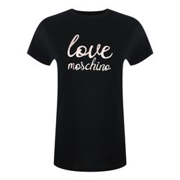 Schwarzes T-shirt Mit Moschino-logo In Schreibschrift