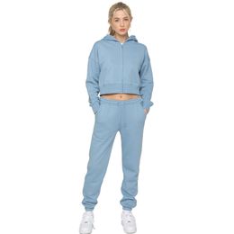 Enzo | Womens Crop Zip Hoodie Trainingsanzug Set