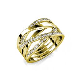 Criss Cross Ring - Gold und Kristall
