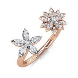 Fraternal Bloom Ring &ndash; Ros&eacute;gold und Kristall