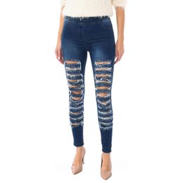 Frauen lange Denim Hosen Stil Leggings aus elastischem Stoff D2001