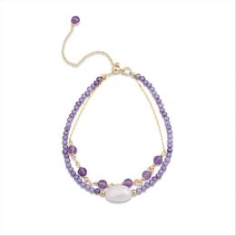 Luxenter-Armband, Metalllegierung Ekhao und Amethyst-Zirkonia 18K vergoldet