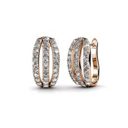 Elegante Ohrringe - Ros&eacute;gold und Kristall