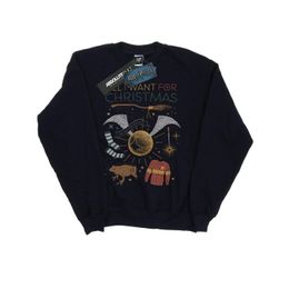 Harry Potter - "All I Want For" Sweatshirt f&uuml;r M&auml;dchen (Marineblau)