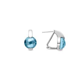 Luxenter Ohrringe aus 925er Sterlingsilber mit Aquamarin-Zirkonia, rhodiniert &ndash; Laram