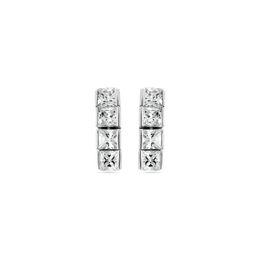 Luxenter Ohrringe aus 925er Sterlingsilber mit funkelndem Zirkonia, rhodiniert &ndash; Riviere