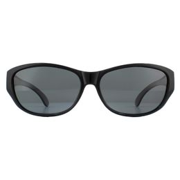 Polaroid Suncovers Wrap Mens Schwarz Grau Polarisierte Sonnenbrille