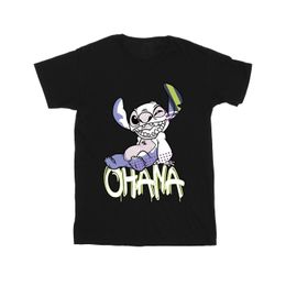 Disney - "Lilo And Stitch Ohana Graffiti" T-Shirt f&uuml;r M&auml;dchen (Schwarz)