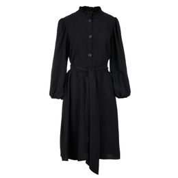 G&uuml;rtelkleid mit langen &Auml;rmeln in Schwarz