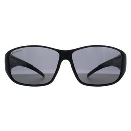 Montana Rectangle Unisex Matte Black Smoke Polarized FO4 Fit Over Glasses Sonnenbrillen