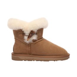 EVER AU Damen Robin Horn Toggle Knopf Mini Stiefel