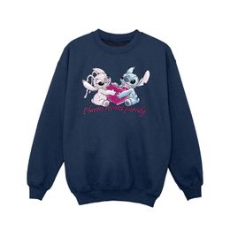 Disney - "Lilo And Stitch Ohana Heart With Angel" Sweatshirt f&uuml;r M&auml;dchen (Marineblau)