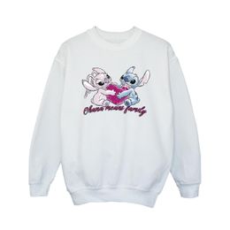 Disney - "Lilo And Stitch Ohana Heart With Angel" Sweatshirt f&uuml;r M&auml;dchen (Wei&szlig;)
