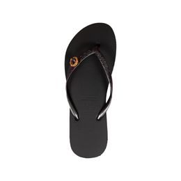 Uzurii Raffia Switch Flip Flop schwarz