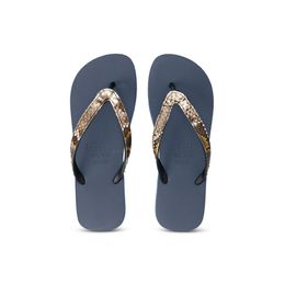 Uzurii Python-Flip-Flop in Taupe, Marineblau