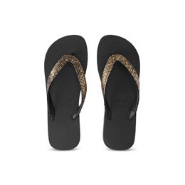 Uzurii Python Bronze Flip Flop Schwarz