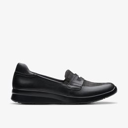 Clarks Ellowyn Penny Schwarze Leder Schuhe
