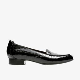 Clarks Keesha Luca Schwarz Lack/Krokodil Schuhe