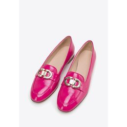 Wittchen Damen-Mokassins aus Lackleder mit Zierschnalle, rosa