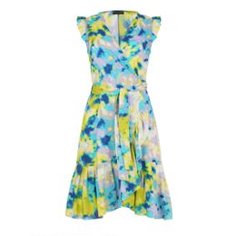 Kleid aus Viskose mit Zitronen-Spritzer Aquarellmuster