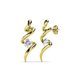 Spiralf&ouml;rmige Ohrringe - Gold und Kristall