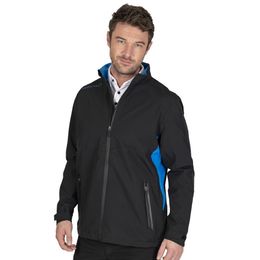 Island Green - Jacke, wasserfest f&uuml;r Herren - Emblem (Schwarz/T&uuml;rkis)
