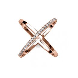 X Duo Ring - Ros&eacute;gold und Kristall