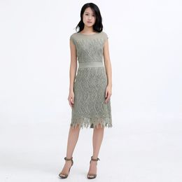 Tailliertes Kleid aus Makrospitze und T&uuml;ll