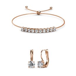 Runde Crystal Mia Sets - Ros&eacute;gold und Kristall