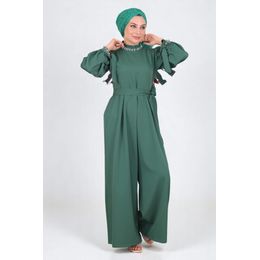 Perlen Detailed Jumpsuit-Kleid Smaragdgr&uuml;n