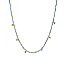 Luxenter Halskette aus 925er Sterlingsilber mit Nano-T&uuml;rkis, 18 Karat Gelbgold-Finish &ndash; Nejad