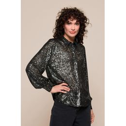 Kirschbluse in dunklem Metallic